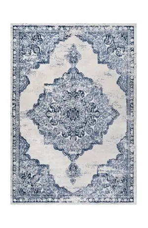 JONATHAN Y Alhambra Ornate Medallion Modern Area Rug - Light Blue/ivory