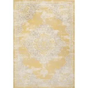 JONATHAN Y Alhambra Ornate Medallion Modern Area Rug - Yellow/cream