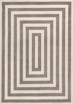 JONATHAN Y Bandol Modern Classic Mitre Stripe Area Rug Brown/ivory