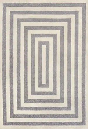 JONATHAN Y Bandol Modern Classic Mitre Stripe Area Rug - Gray/ivory