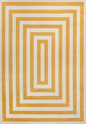 JONATHAN Y Bandol Modern Classic Mitre Stripe Area Rug - Yellow/ivory