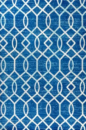 JONATHAN Y Asilah Ogee Fretwork Area Rug Blue/gray