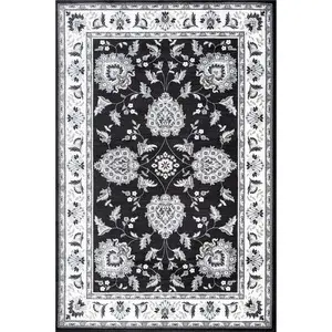 JONATHAN Y Cherie French Cottage Area Rug - Black/cream