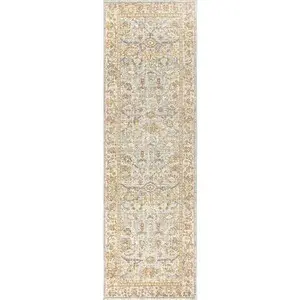 JONATHAN Y Alba Modern Faded Peshawar Area Rug Light Blue/ivory
