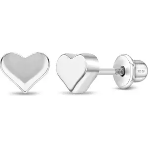 IN SEASON JEWELRY Puffed Heart Stud Earrings - Silver