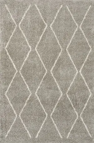 JONATHAN Y Catala Moroccan Diamond Shag Area Rug - Gray/ivory