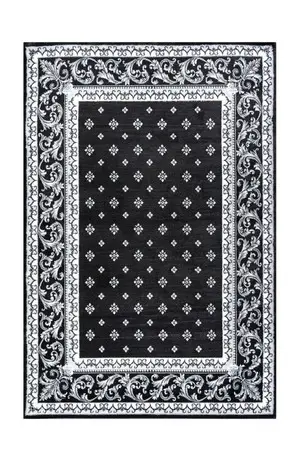 JONATHAN Y Acanthus French Border Area Rug - Black/gray