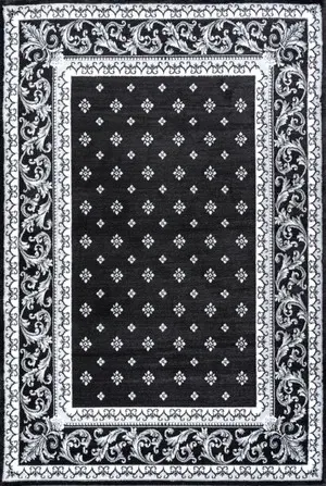 JONATHAN Y Acanthus French Border Area Rug - Black/gray