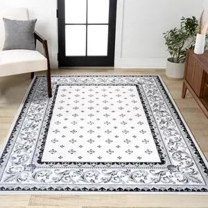 JONATHAN Y Acanthus French Border Area Rug - Cream/light Gray