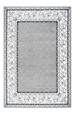 JONATHAN Y Acanthus French Border Area Rug - Gray/cream