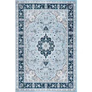 JONATHAN Y Palmette Modern Persian Floral Area Rug - Blue/navy