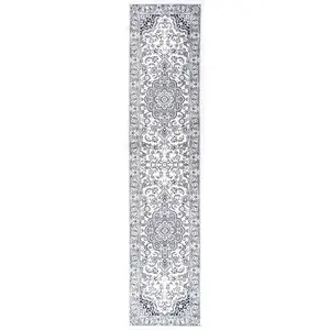JONATHAN Y Palmette Modern Persian Floral Area Rug - Gray/cream
