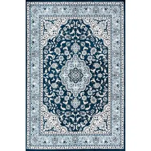JONATHAN Y Palmette Modern Persian Floral Area Rug - Navy/blue