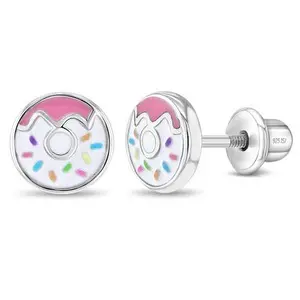 IN SEASON JEWELRY Frosted Donut Stud Earrings - Pink