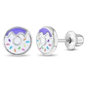 IN SEASON JEWELRY Frosted Donut Stud Earrings - Purple