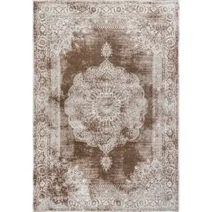 JONATHAN Y Rosalia Cottage Medallion Area Rug - Cream/brown