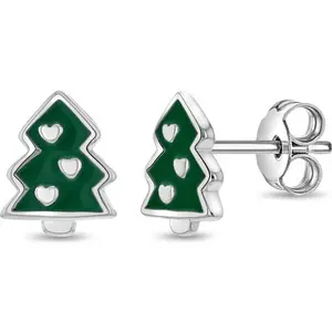 IN SEASON JEWELRY Christmas Tree Stud Earrings - Green