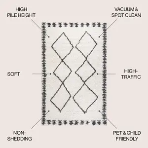 JONATHAN Y Calvia Moroccan Diamond Shag Area Rug
