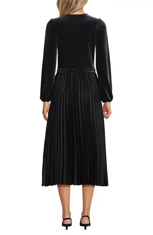LANDS' END Velvet And Satin Duet Midi Dress