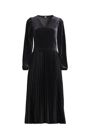 LANDS' END Velvet And Satin Duet Midi Dress