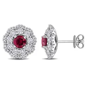JULIANNA B. Lab-created And Lab-grown Diamond Earrings - Ruby