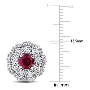 JULIANNA B. Lab-created And Lab-grown Diamond Earrings - Ruby