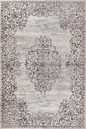 JONATHAN Y Minori Filigree Medallion Area Rug - Dark Gray/cream