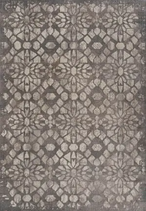 JONATHAN Y Roma Ornate Geometric Tile Area Rug - Gray