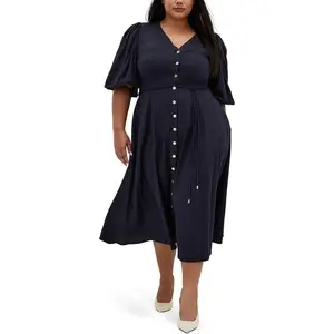 City Chic Button Detailed Dresses