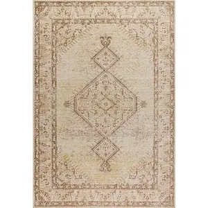 JONATHAN Y Khilana Floral Medallion Chambray Area Rug - Ivory