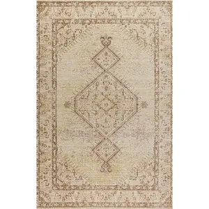JONATHAN Y Khilana Floral Medallion Chambray Area Rug - Ivory