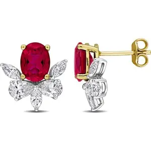 JULIANNA B. Lab-created And Lab-grown Diamond Earrings - Ruby