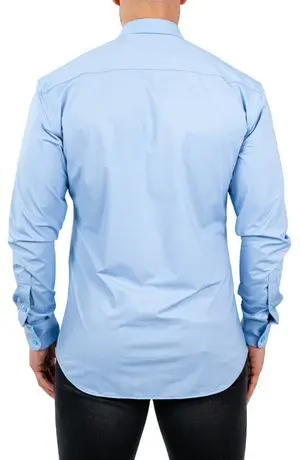 MACEOO Einstein Stretchblotter Light Button-up Shirt - Blue