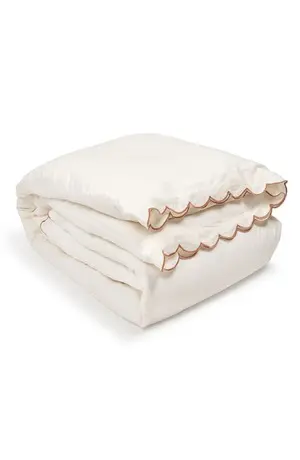 POM POM AT HOME Kelly Linen Duvet Cover - Cream/ Terra Cotta