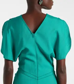 Victoria Beckham Gathered Midi Dress - Green