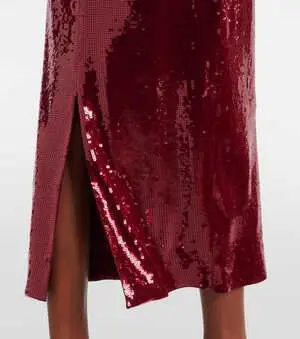 Veronica Beard Koa Sequined Pencil Skirt - Red