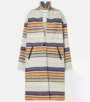 Isabel Marant Étoile Striped Wool-blend Coat