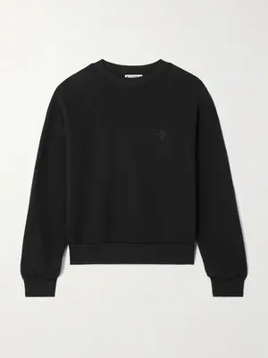 Eterne Embroidered Cotton And Modal-blend Jersey Sweatshirt