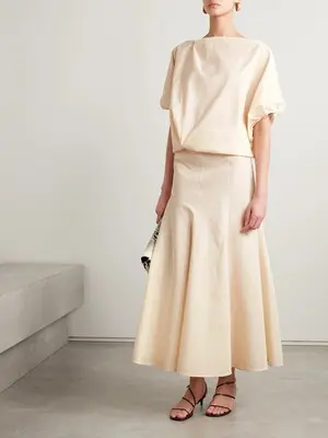 Khaite Niles Cropped Draped Top
