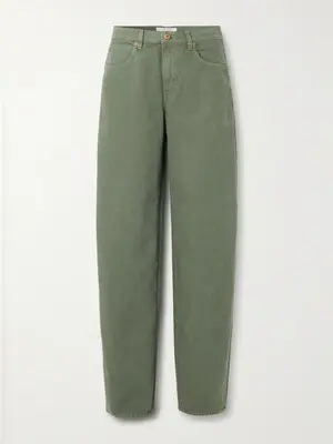 SLVRLAKE Tess Long High-rise Wide-leg Jeans - Green