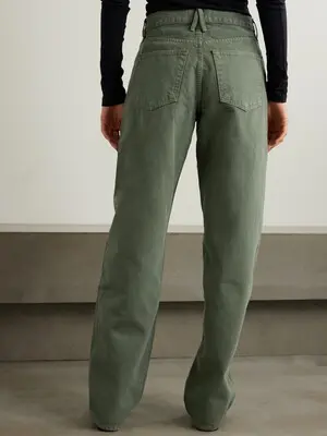 SLVRLAKE Tess Long High-rise Wide-leg Jeans - Green