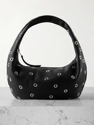 Khaite Olivia Medium Embellished Textured-leather Tote