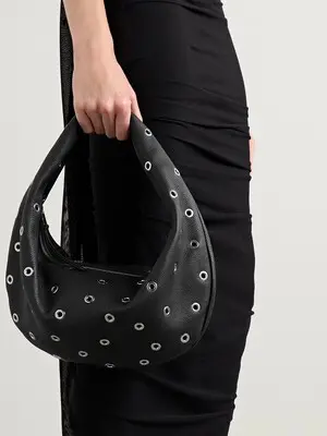 Khaite Olivia Medium Embellished Textured-leather Tote