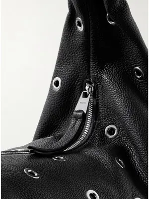 Khaite Olivia Medium Embellished Textured-leather Tote
