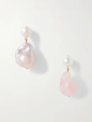 Completedworks Nebula Gold Vermeil, Pearl And Resin Drop Earrings - Pink