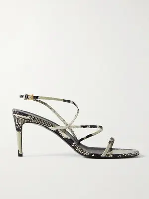 Khaite Loop Snake-effect Leather Sandals - Animal Print