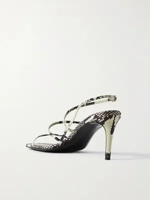 Khaite Loop Snake-effect Leather Sandals - Animal Print
