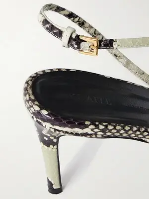 Khaite Loop Snake-effect Leather Sandals - Animal Print