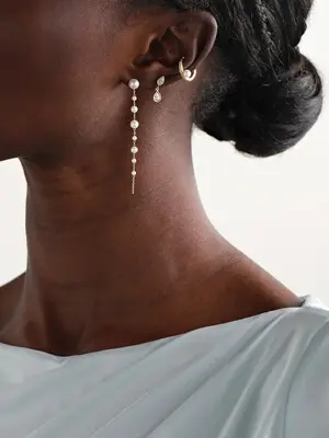 Mizuki 14-karat Gold Freshwater Pearl Dangle Earrings
