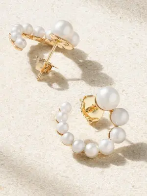 Mizuki 14-karat Gold Pearl Earrings